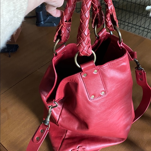 Falor | Bags | Falor Spanish Red Leather Tote Bag | Poshmark